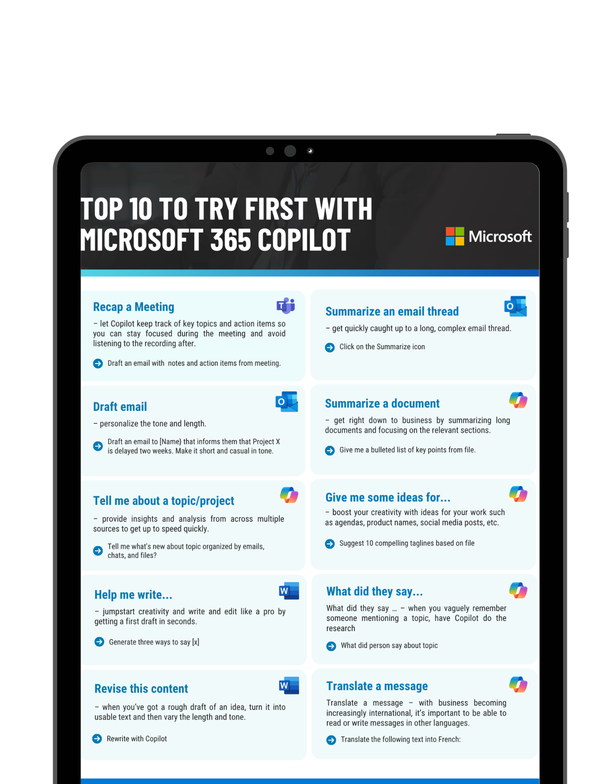 Top 10 to Try First With Microsoft 365 Copilot